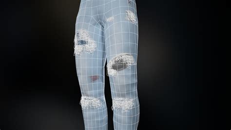 3d Model Ripped Jeans Vr Ar Low Poly Cgtrader