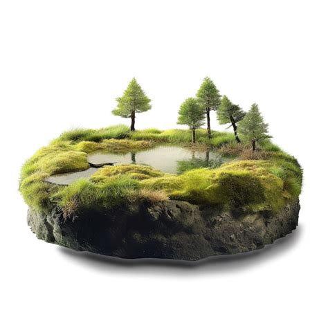 Premium Photo Green Grass Land With Farm Field Grass Rocks Isolated