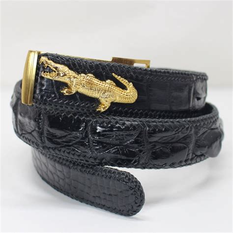 Mens Belt Genuine Crocodile Alligator Skin Leather Belt Handmade W40