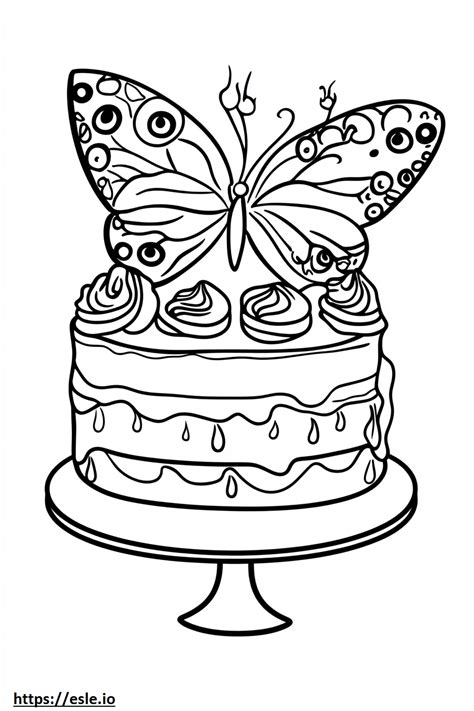 Tort Fluture Desen De Colorat