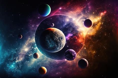 Premium Ai Image Cosmological Background Stars Planets And Galaxies Space And Time Travel