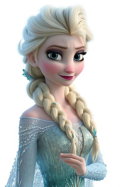 Premium Photo Beautiful Elsa Frozen Character Isolated On White Background