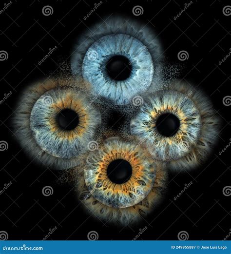 Four Eyes Taken In Macro Mode Of Different Persons And Same Color And
