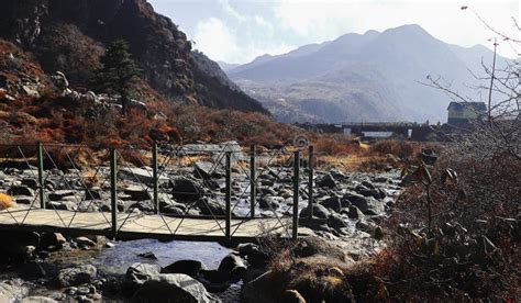Remote Mountain Village Surrounding Forest And Wilderness Beautiful High Himalaya Mountains