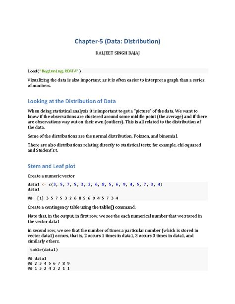 Chap 5 Data Distribution New Chapter 5 Data Distribution Daljeet