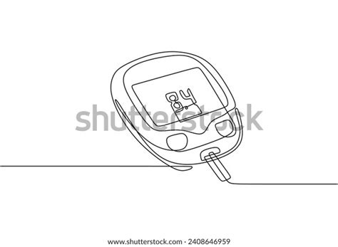 Glucometer One Line Drawing Single Continuous Stock Vector Royalty Free 2408646959 Shutterstock