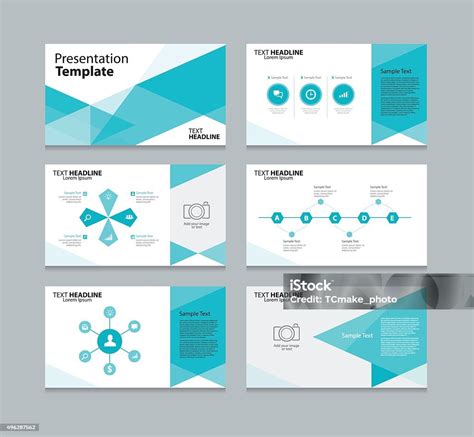 Desain Latar Belakang Slide Presentasi Templat Vektor Ilustrasi Stok