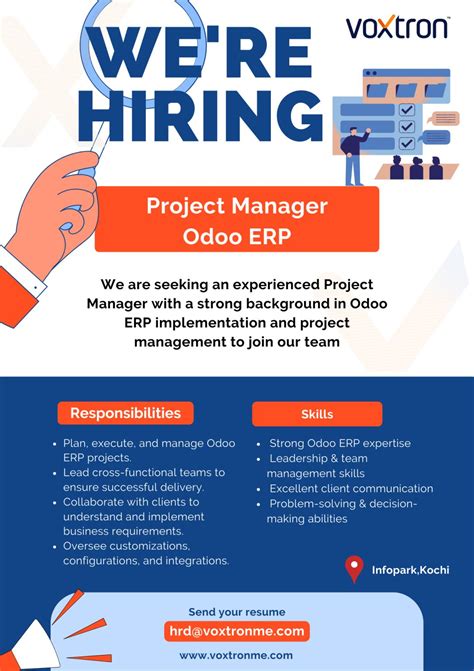 voxtron on linkedin we are hiring project manager odoo erp what you ll do plan execute …