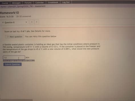 Solved Gradebook Log Out Course Messages Forums Calendar Chegg