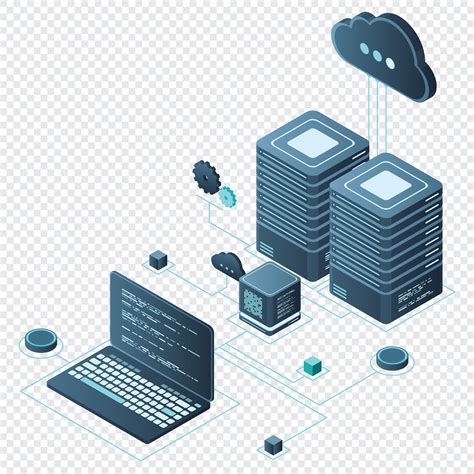 Computer Technology Isometric Illustration Computation Of Big Data