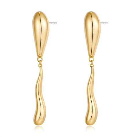Cufelmu Gold Drop Dangle Earrings For Women Irregular