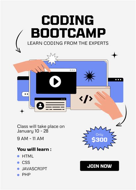 Coding Bootcamp Announcement Online Flyer Template Vistacreate