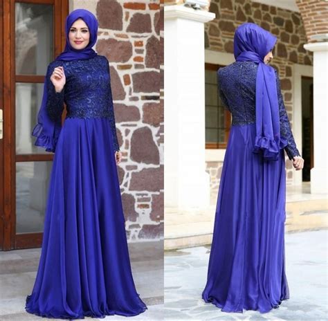 Newest Muslim Evening Dresses 2016 Long Sleeve High Neckcollar Dubai