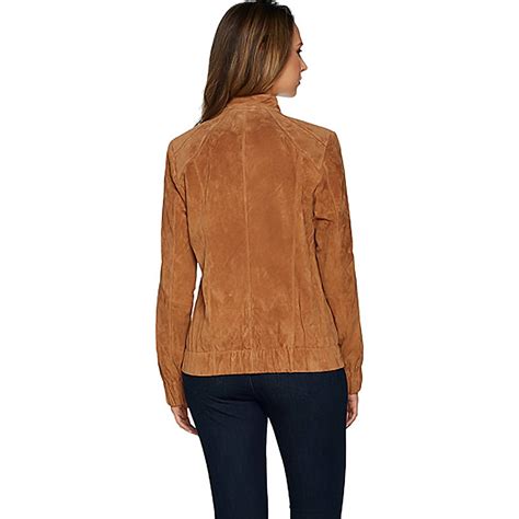 Dennis Basso Size M Washable Suede Bomber Women Jacket Black Nyc Moda