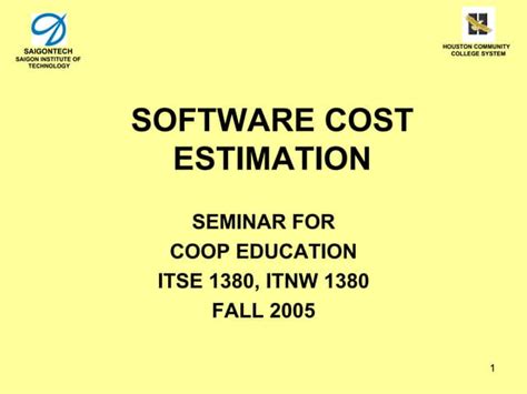 Software Cost Estimation Ppt