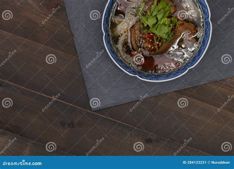 Oxtail Soup Traditional Muslim Food With Ox Tail Puree With Spices