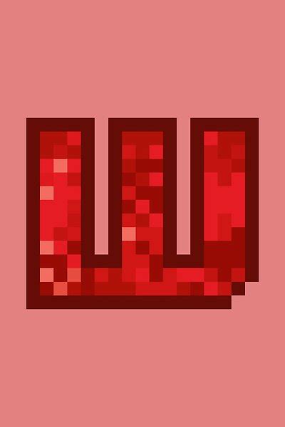 Letter Art Monogram Of A Pixel Art Pattern With Various Shades Of Pixles With A Red Overlay