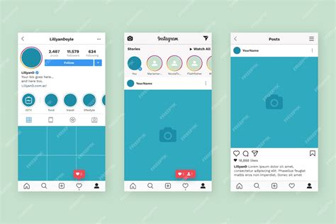 Premium Vector Instagram Profile Interface Template