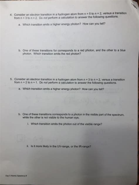 Solved Consider An Electron Transition In A Hydrogen Atom Chegg