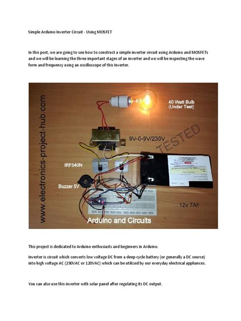Simple Arduino Inverter Circuit Pdf Power Inverter Battery