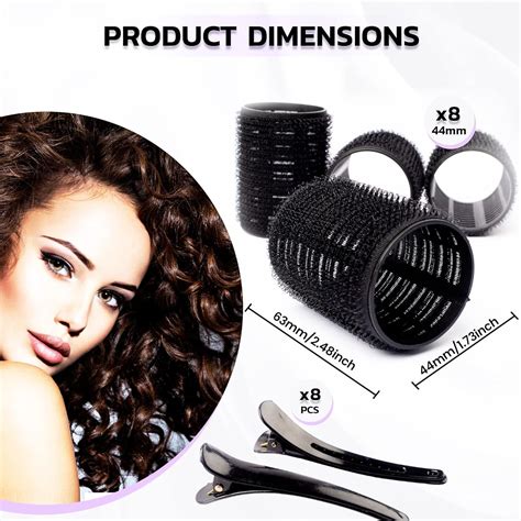 Mirzian 16 Pcs Jumbo Hair Rollers Set Heatless Self Grip Velcro