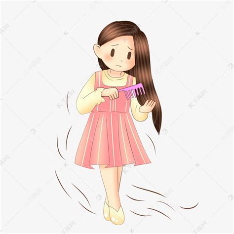 梳头发落发女孩素材图片免费下载 千库网
