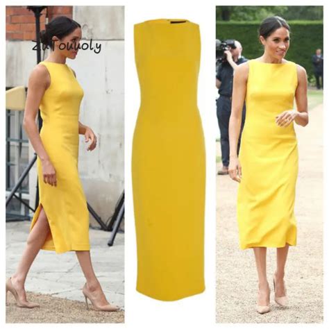 Sexy Short Yellow Evening Dress Column Sleeveless Midi Formal Prom