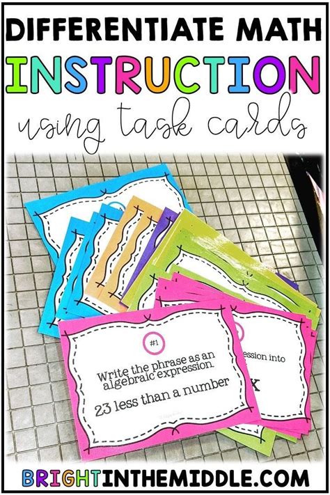 Differentiation In Math Task Cards Style Artofit
