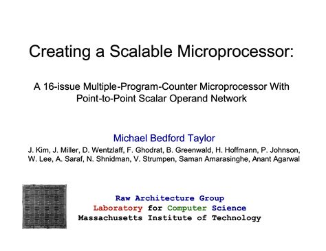 Cover71 Creating A Scalable Microprocessor Config Dynamics