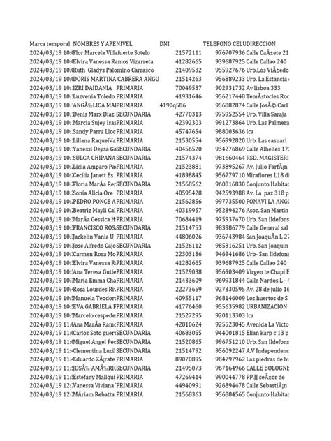 Ficha De Datos Personales Pdf
