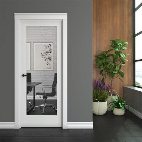 Eightdoors Clear Glass Wood Primed Shaker Standard Doors And Reviews