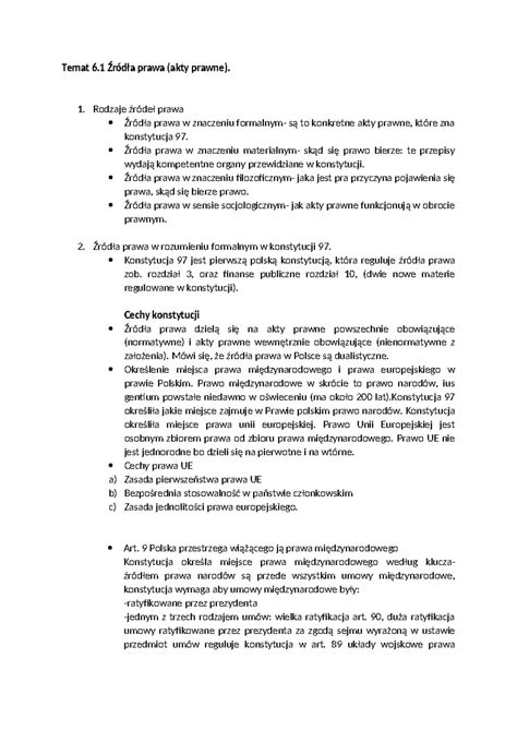 Wykład 6 prawo konstytucyjne Temat 6 Źródła prawa akty prawne 1