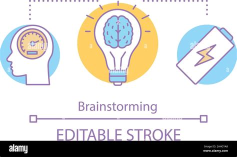 Brainstorming Concept Icon Thinking Idea Thin Line Illustration Solution Searching Problem