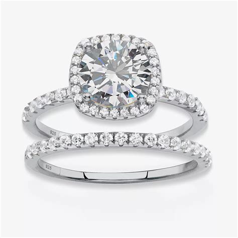 Diamonart® Womens 2 34 Ct Tw White Cubic Zirconia Platinum Over