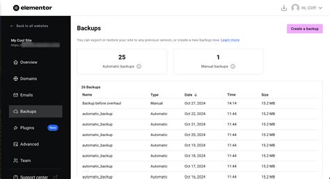 Manage Your Elementor Host Backups Elementor