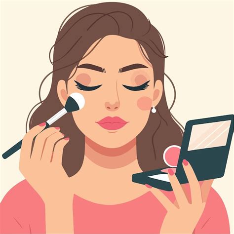 Premium Vector Vector Woman Doing Make Up