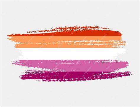 Premium Vector Lesbian Flag Painted With Brush On White Background