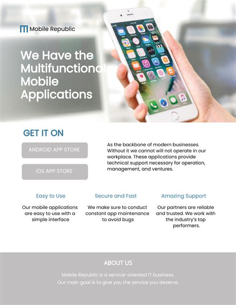 Sample Mobile App Flyer Templates Edit Online And Download Example