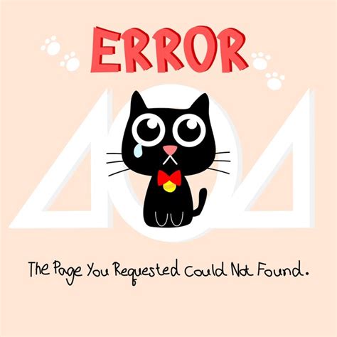 Premium Vector 404 Error Web Template With Kitten Background