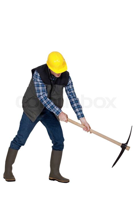Man With A Pickaxe Stock Image Colourbox