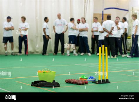 Indoor Cricket Equipment Training Stock Photo Alamy