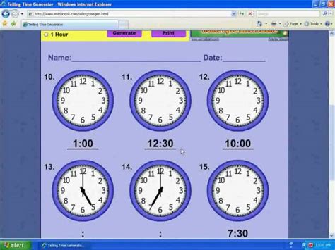 Telling Time Worksheets Generator Time Worksheet Creator Worksheets Library