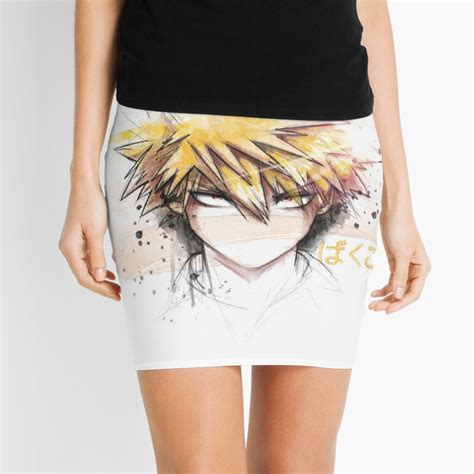 Bakugou Watercolor Mini Skirt By Ateyo Redbubble