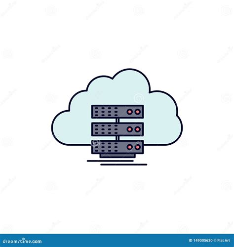 Cloud Storage Computing Data Flow Flat Color Icon Vector Stock Vector Illustration Of