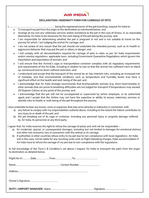 Indemnity Form Pdf