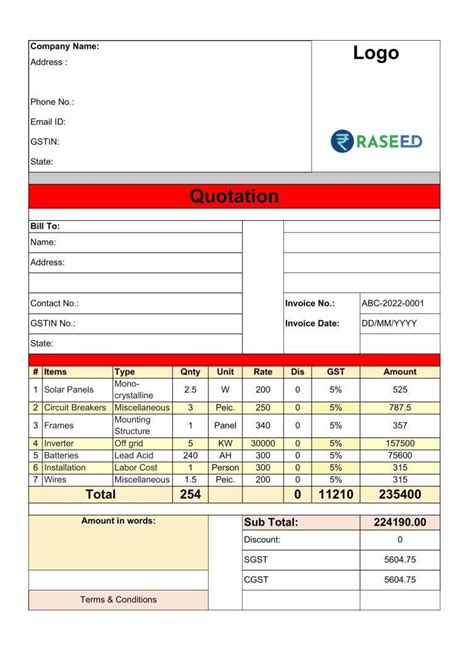 Quotation Format Quotation Formats Free Download