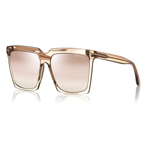 Tom Ford Sabrina Sunglasses Square Sunglasses Beige Ft0764