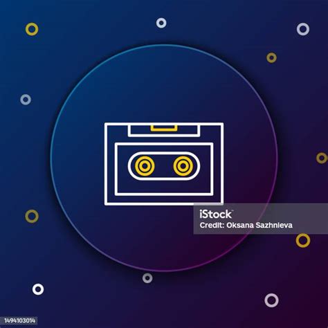 파란색 배경에 격리 된 라인 복고풍 오디오 카세트 테이프 아이콘 다채로운 개요 개념 벡터 1980 1989 년에 대한 스톡 벡터 아트 및 기타 이미지 Istock