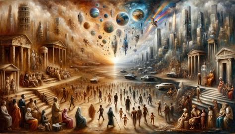 Une Peinture à Lhuile Qui Capture La Convergence Du Passé Du Présent
