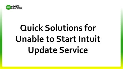 PPT Quick Solutions For Unable To Start Intuit Update Service PowerPoint Presentation ID
